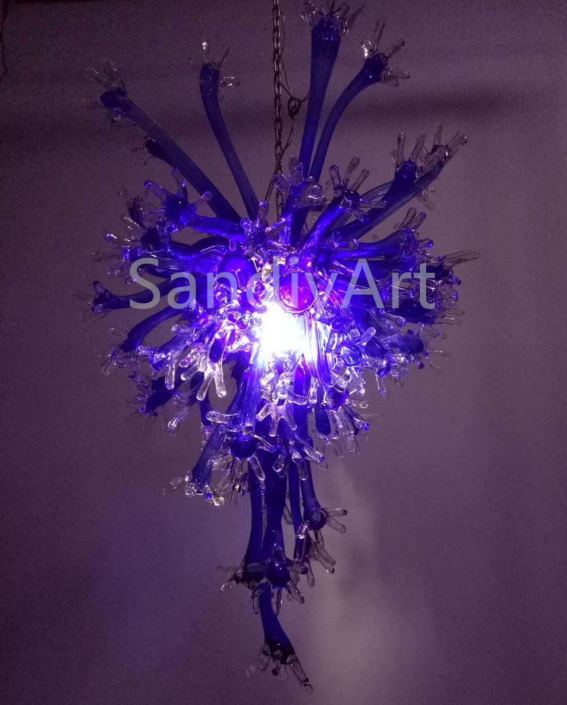 100cm Hand Made Murano Glass Snowflake Chandelier Restaurant - Etsy