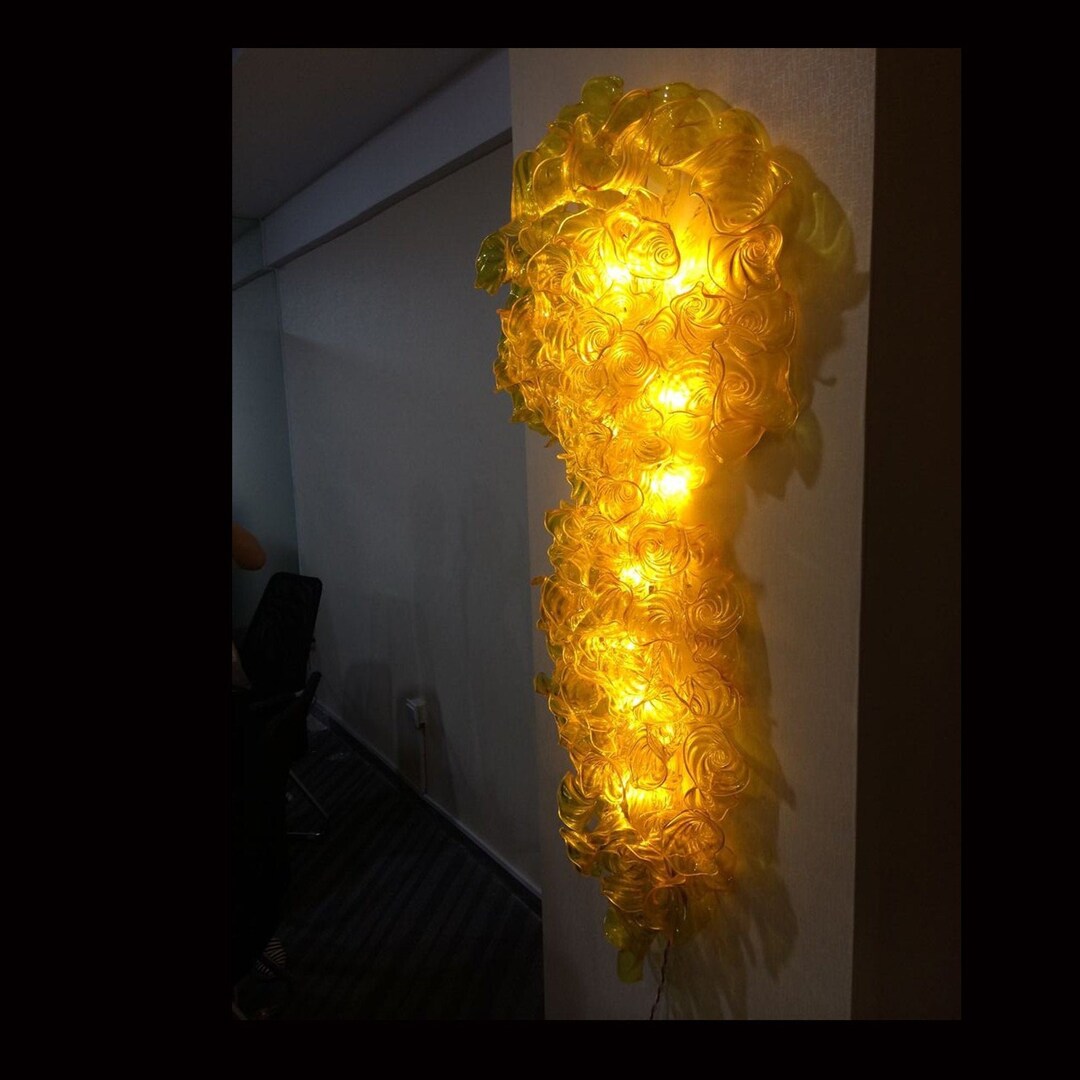 Yellow Blown Glass Wall Lighting Murano Glass Wall Lamp Decoration,wall ...