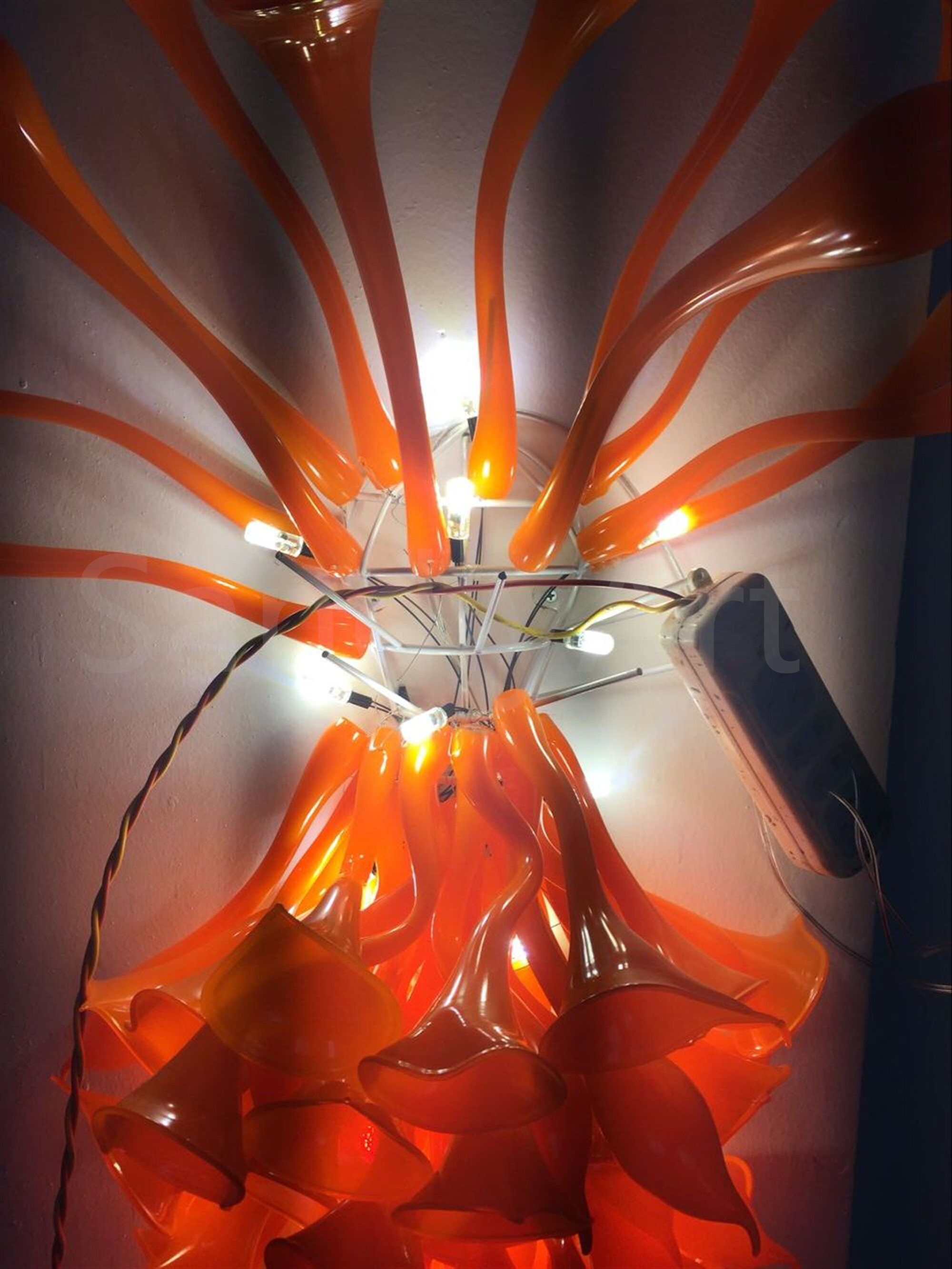 Fire Blood Red Blown Glass Wall Lighting Murano Glass Wall - Etsy