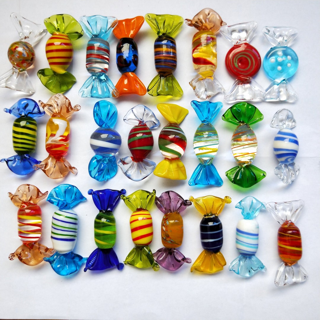 20pcs Hand Made Blown Glass Candy Christmas Gifts Decoration Multicolor ...
