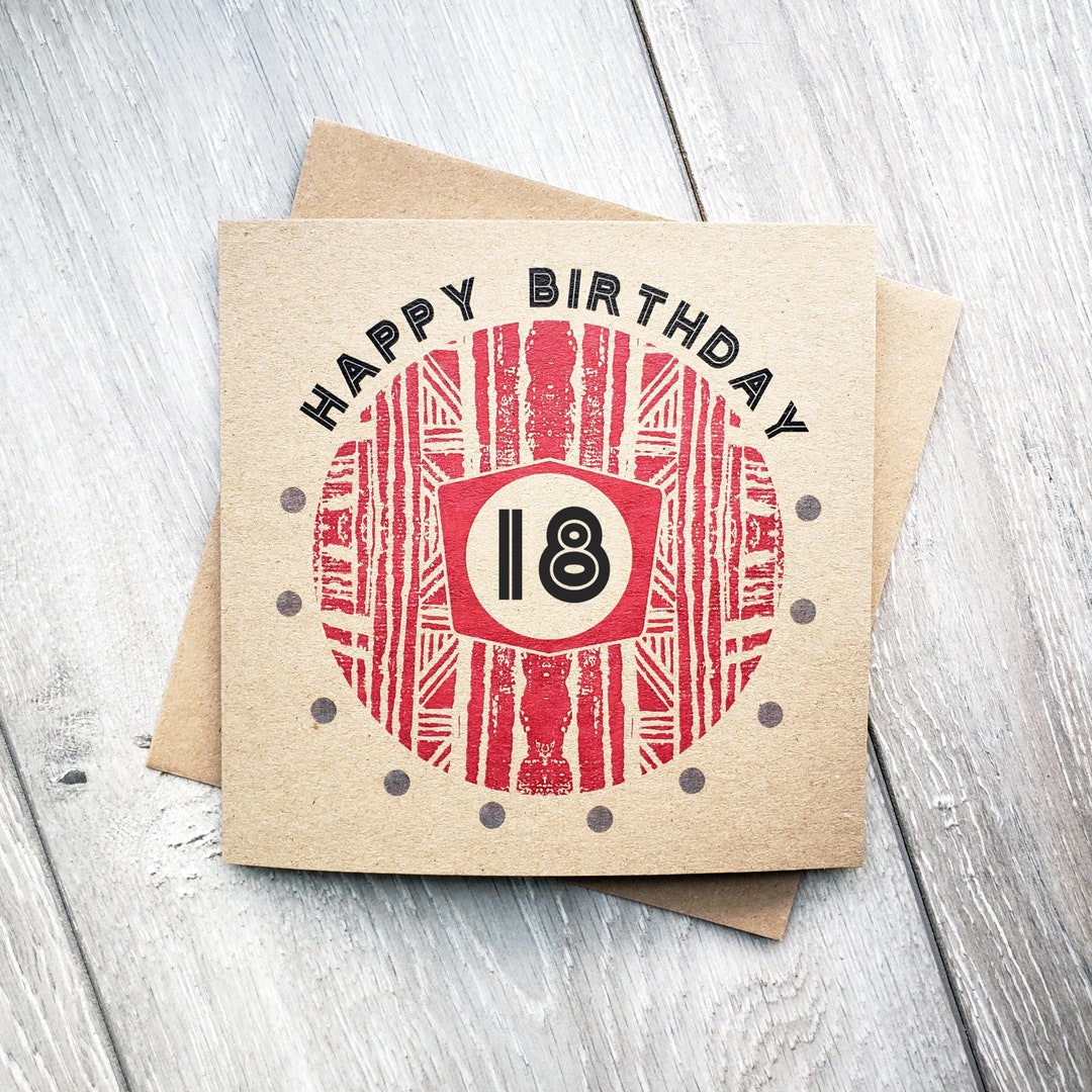 18th Birthday Card With Pink Pattern, Modern Patterned Cards From ...