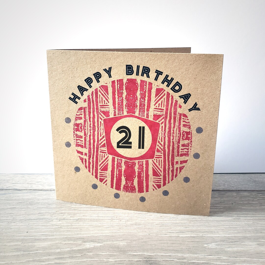 21st Birthday Card With Pink Pattern, Modern Patterned Cards From ...