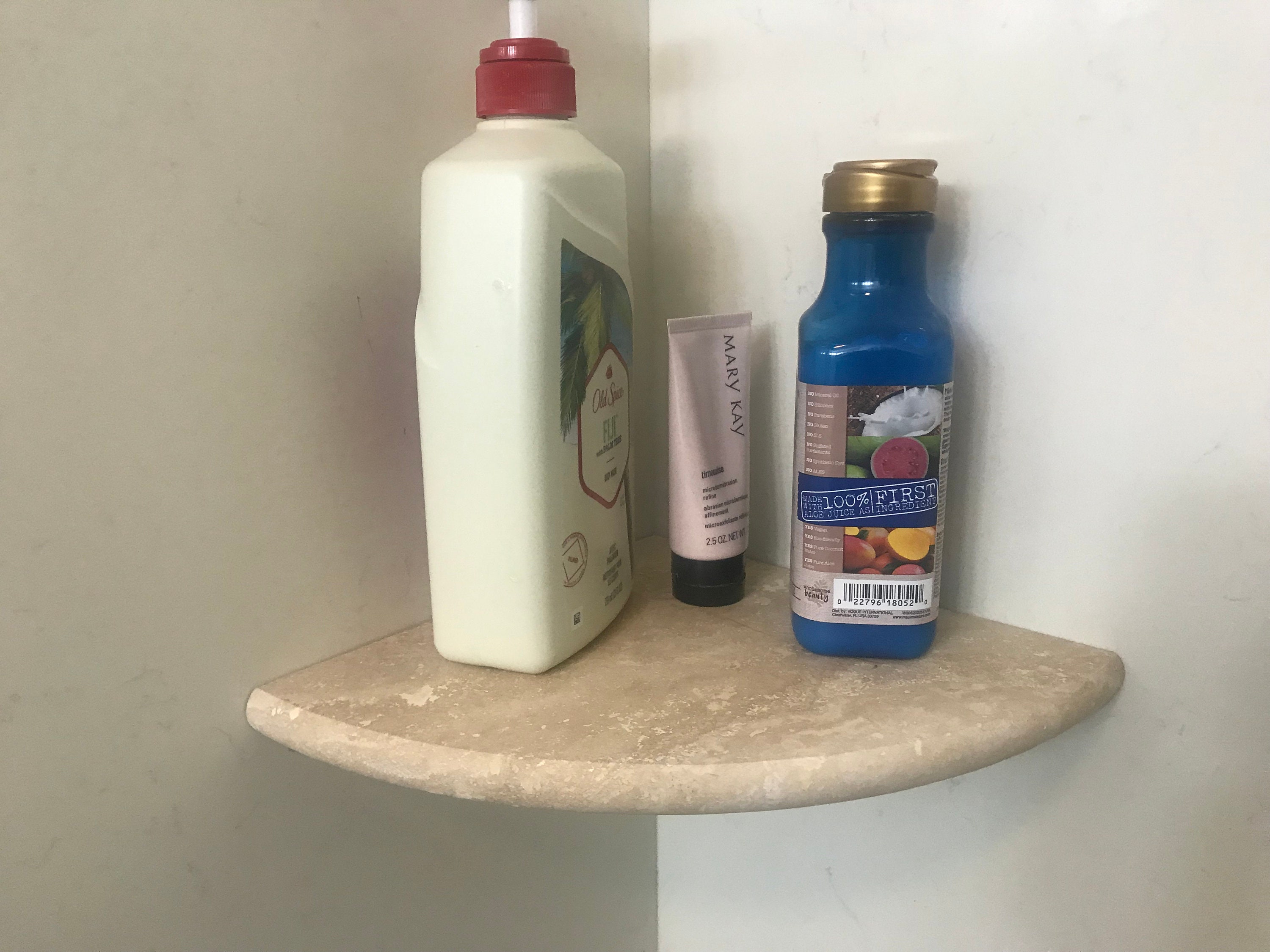 Premium 2CM X 9" Travertine Natural Stone Shower Corner Shelf - Etsy