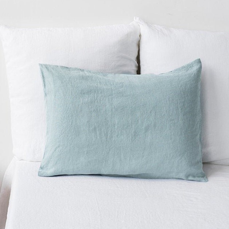 Light Blue Linen Pillow - Etsy