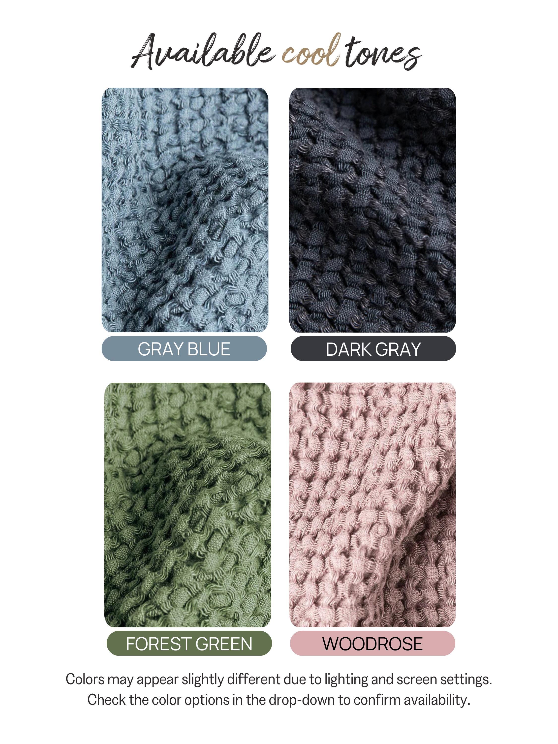 Vanilla Waffle Linen Blanket – Soft Neutral Bed Throw for Queen or King ...
