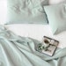 Linen Flat Sheet in Dusty Blue. Custom Size Flat Bed Sheets. - Etsy