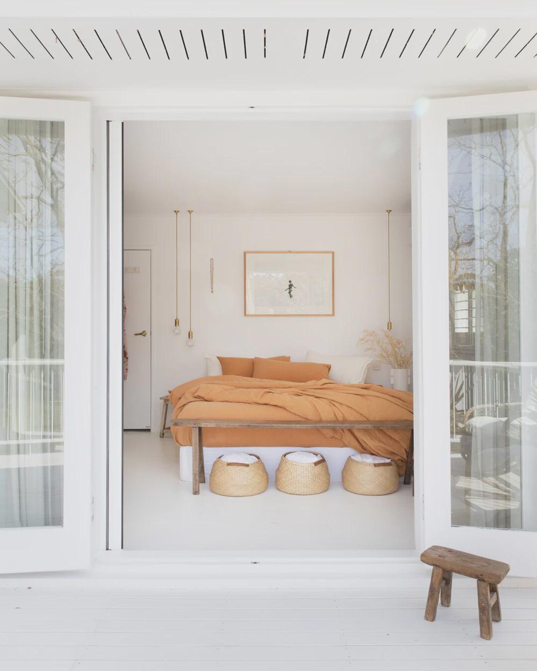 Tan Linen Duvet Cover Set – 3 Piece Queen Bedding Set – European Flax ...