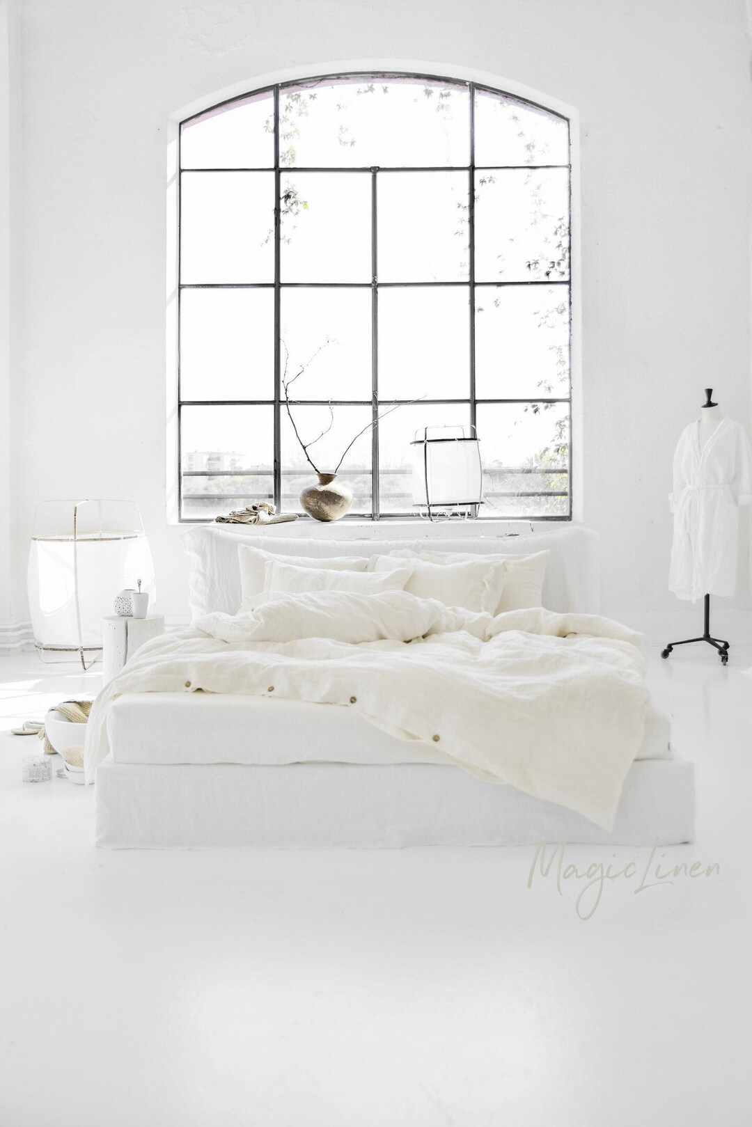 Linen Bedding SET in Ivory Color. Linen Duvet Cover Set 2 - Etsy