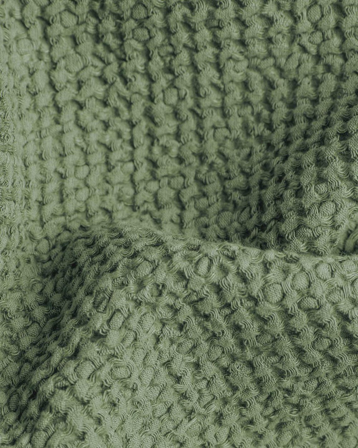 Forest Green Waffle Linen Blanket – Deep Green Sofa Throw – Cozy Couch ...