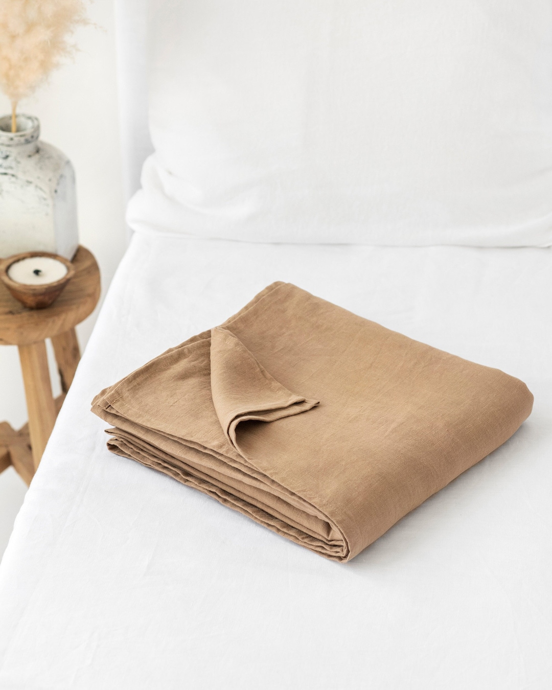 Linen Flat Sheet in Latte. Custom Size Bed Sheets. Linen - Etsy
