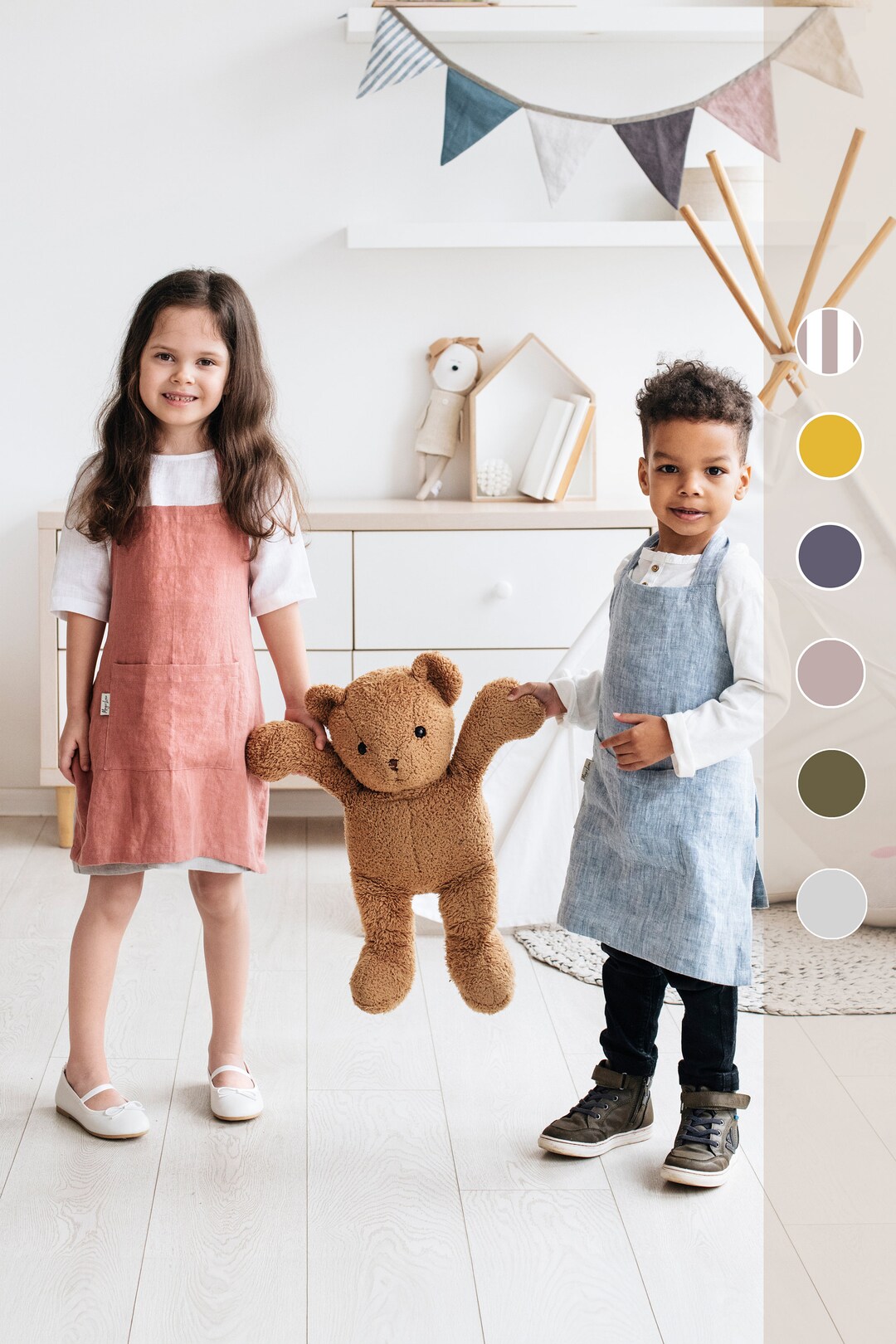 Linen Kids Apron -50% Off. Gift for Kids. Cooking Apron for Kids. Boy ...