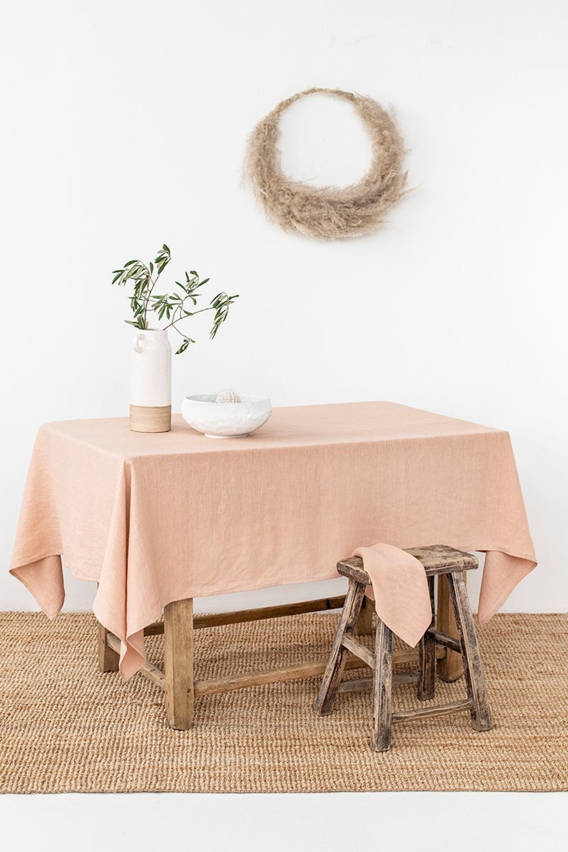 Peach Linen Tablecloth Round Square Rectangular Table - Etsy