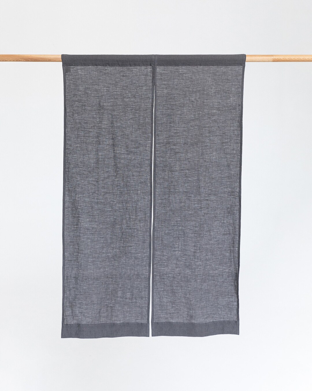 Japanese Style Linen Noren Curtains / Charcoal Gray Drapes / Door ...