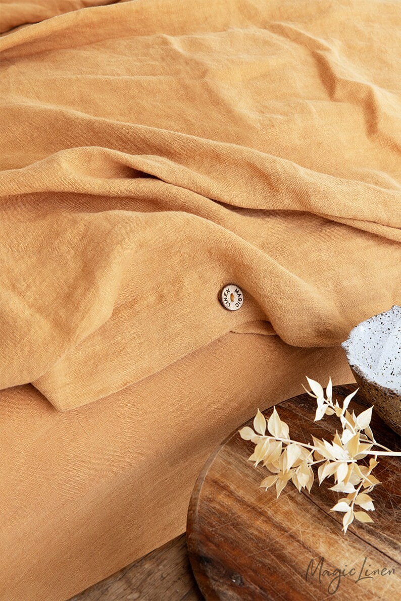 Linen Bedding Set in Tan / Duvet Cover Set Queen King / 3 - Etsy