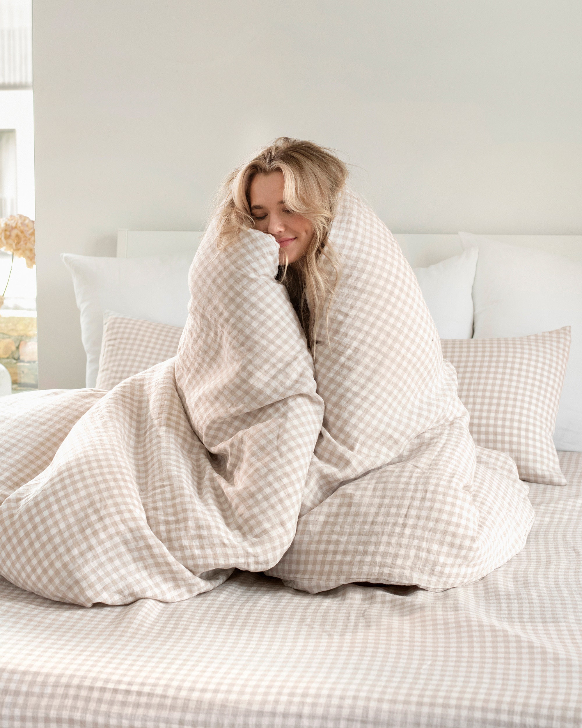 Gingham duvet cover store