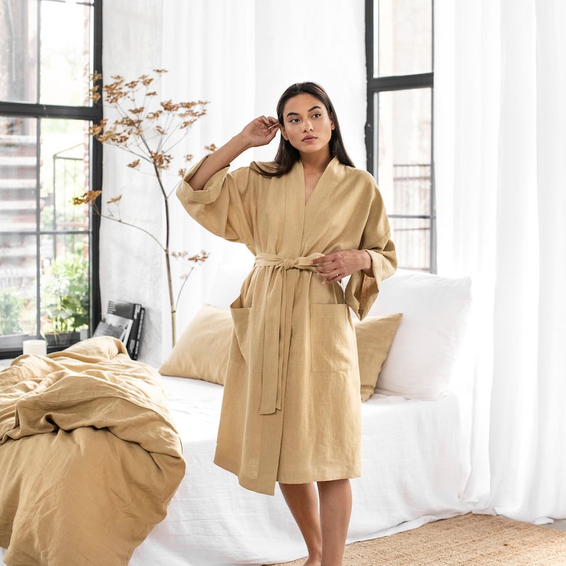 Linen Robe - Etsy