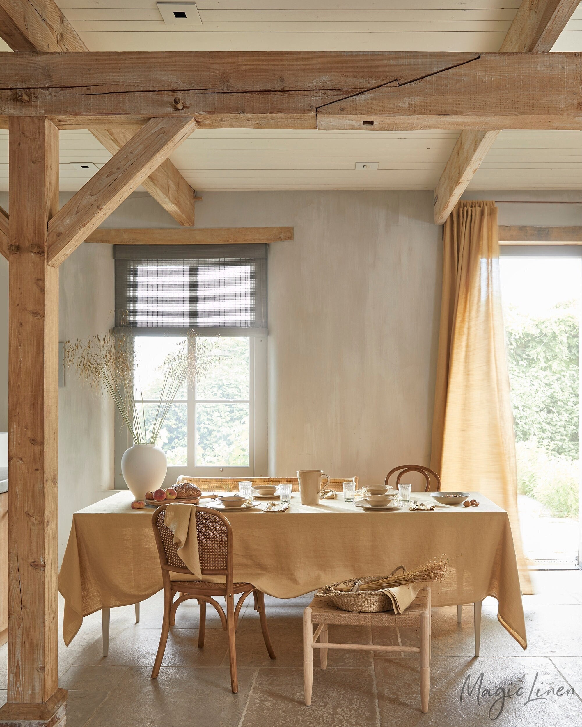 Sandy Beige Linen Tablecloth Round Square Rectangular - Etsy