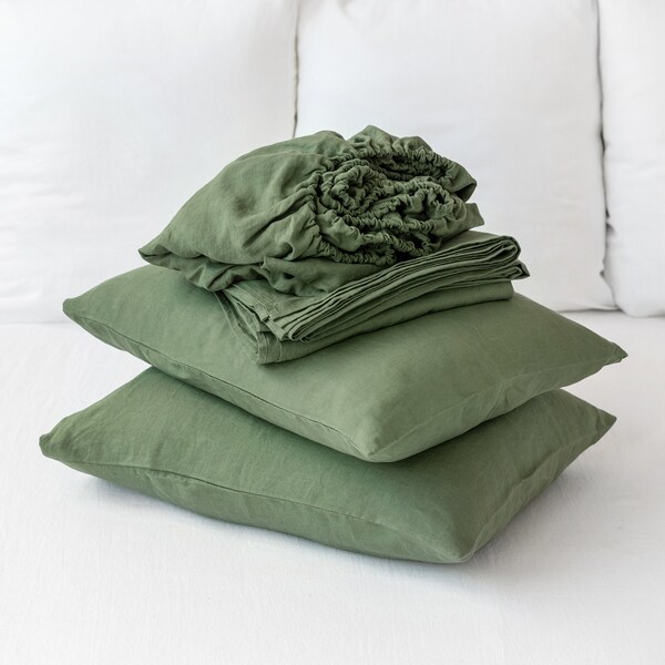 Moss Green Bed Sheet Set - Etsy