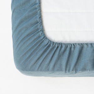Gray Blue Linen Sheet Set – Muted Blue Stonewashed Bedding – Breathable ...