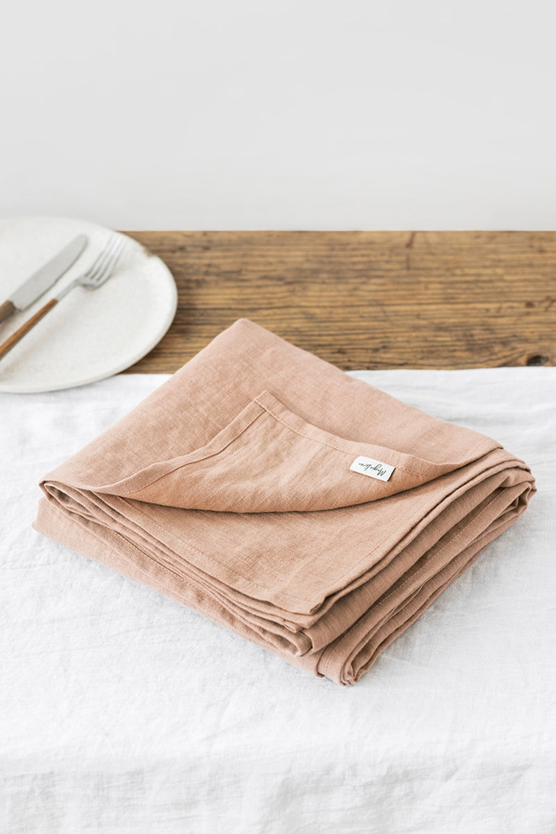 Peach Linen Tablecloth Round Square Rectangular Table - Etsy