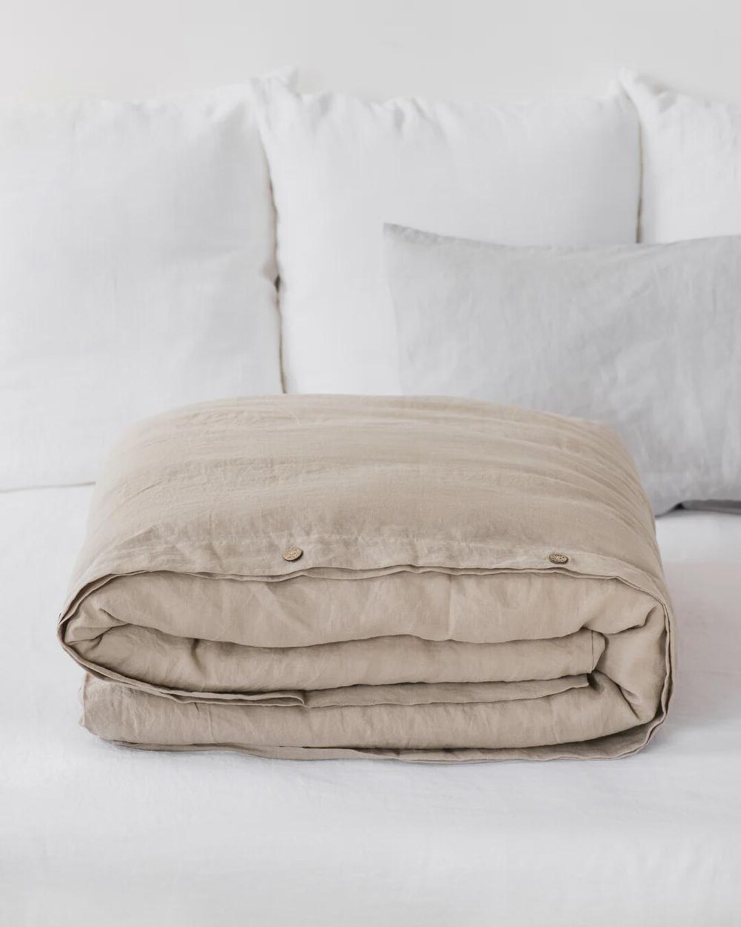 Natural Linen Duvet Cover – Stonewashed Flax Bedding – Queen King ...