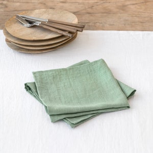 Linen Napkins in Matcha Green | Green Napkins | Linen Napkins Set ...