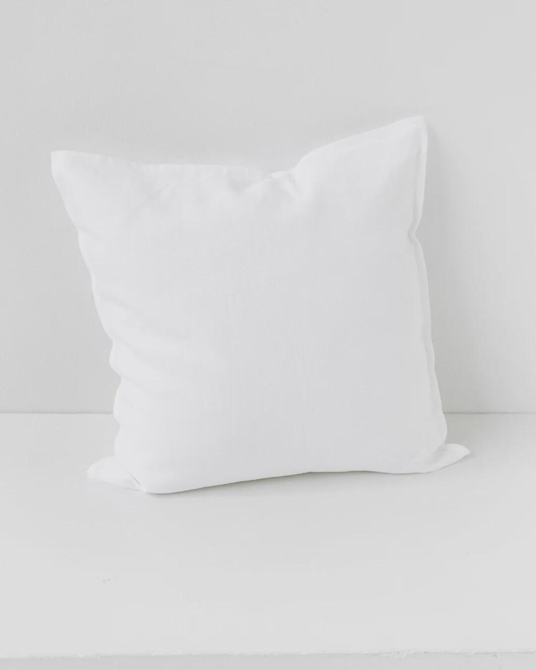 White Linen Pillow Cover With Button Closure – Stonewashed Cushion Case ...