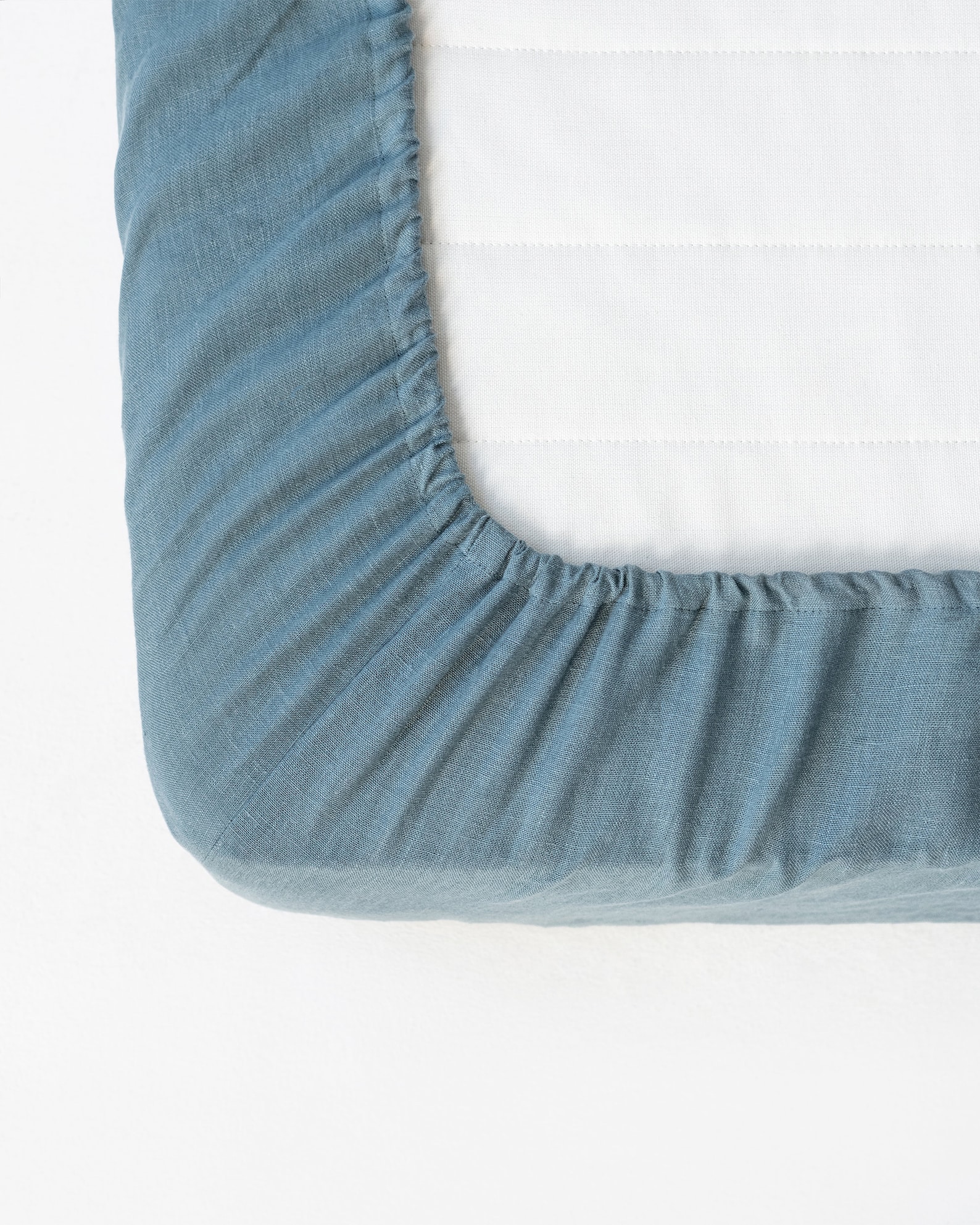 Linen Sheet Set in Gray Blue. Fitted Sheet Flat Sheet 2 - Etsy