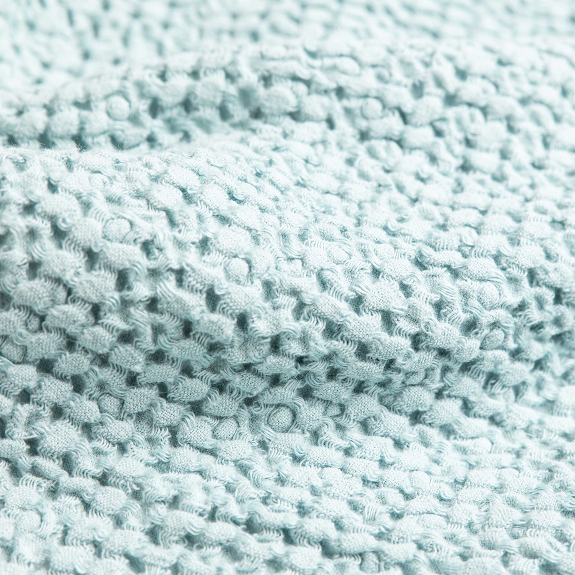 Linen Throw in Dusty Blue Waffle Pattern. Linen Throw - Etsy