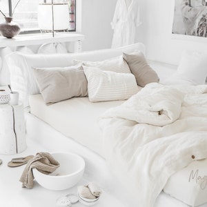 Linen Bedding SET in Ivory Color. Linen Duvet Cover Set 2 - Etsy