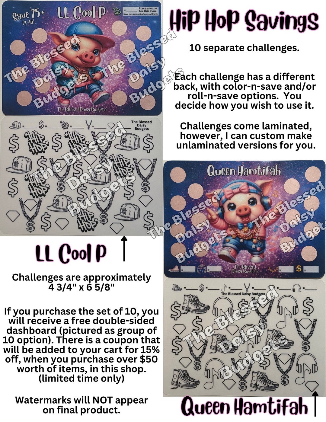 Hip Hop Scratch Offs/ Double-sided /color N Save/roll N Save / Lower ...