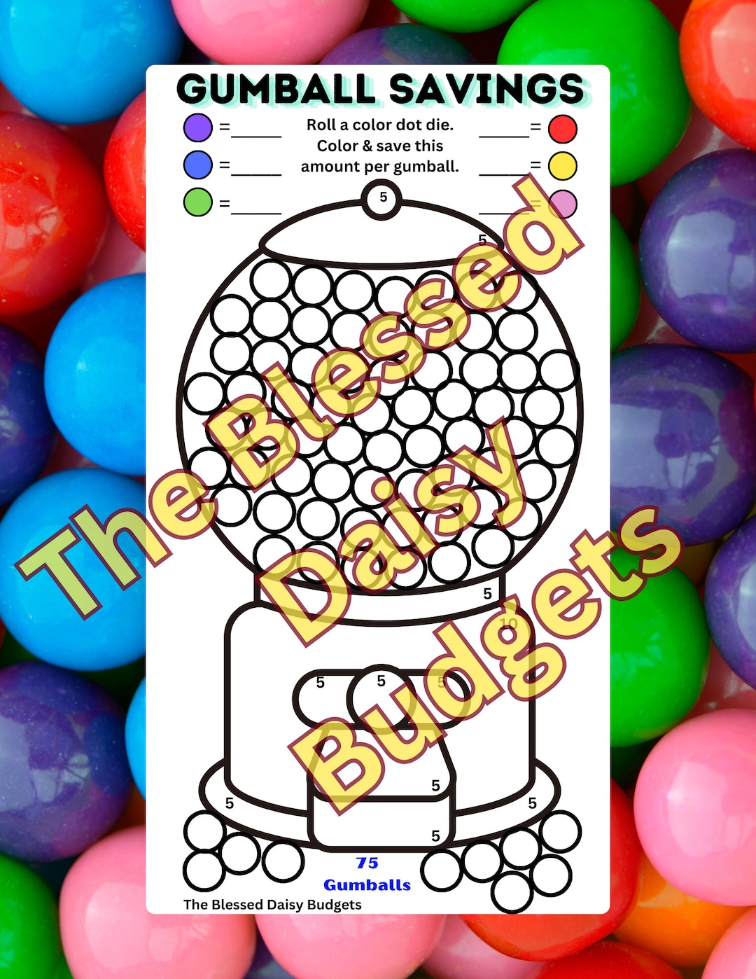Gumball Savings Challenge / Gumball Roll and Save / Gumball Color and ...
