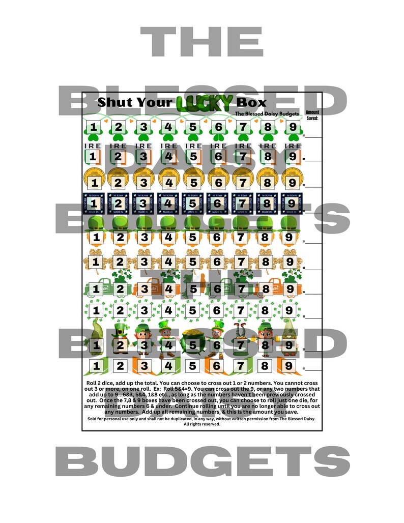 Shut the Box Savings Savings Challenge Game Shut Your Lucky Box Shut ...