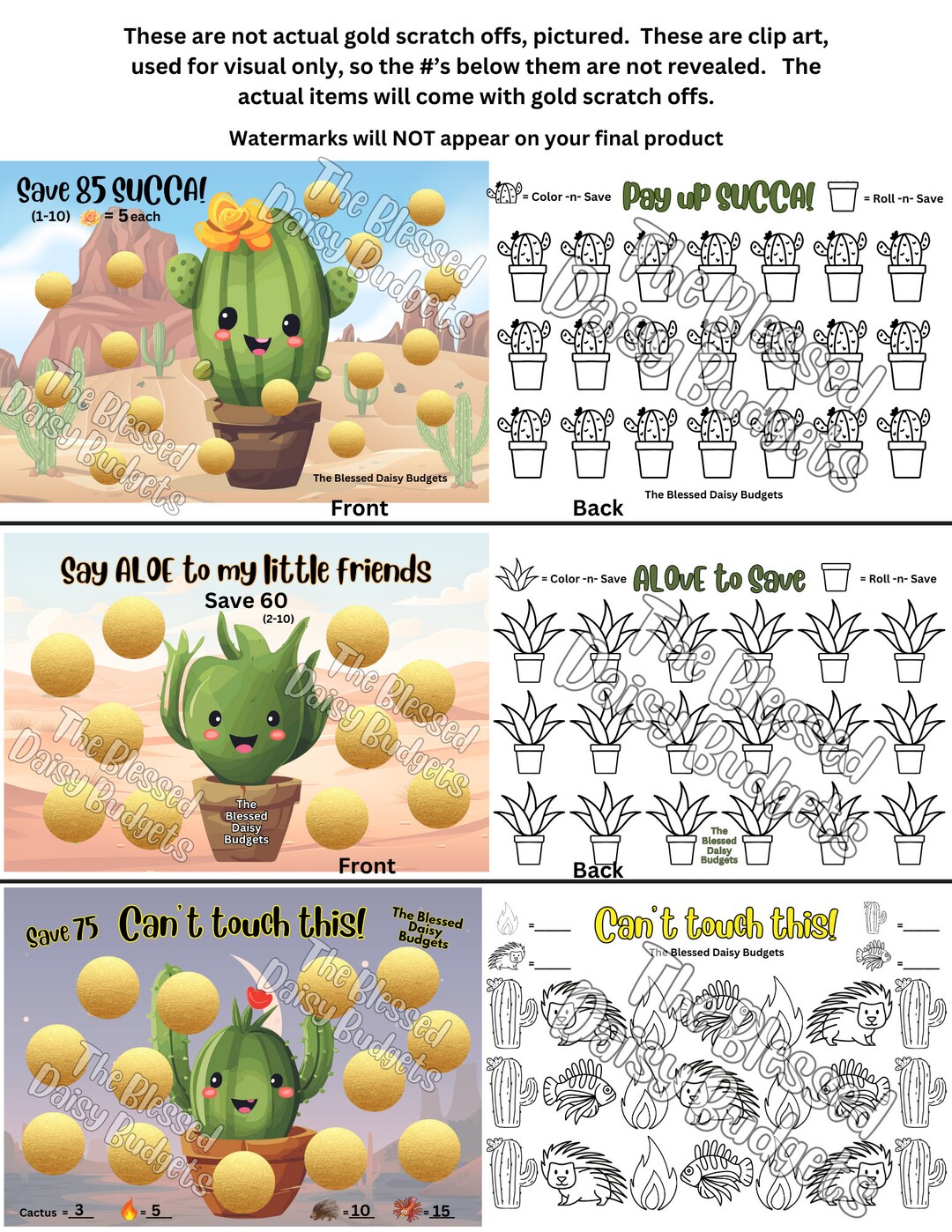 Cactus, Succulent Scratch Offs/ Double-sided /color N Save/roll N Save ...