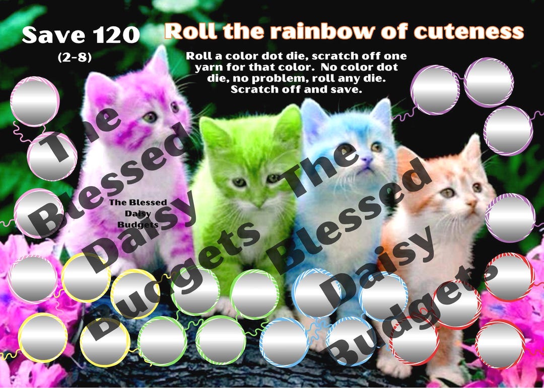 Roll the Rainbow of Cuteness/ Double-sided /scratch N Save / Color N ...