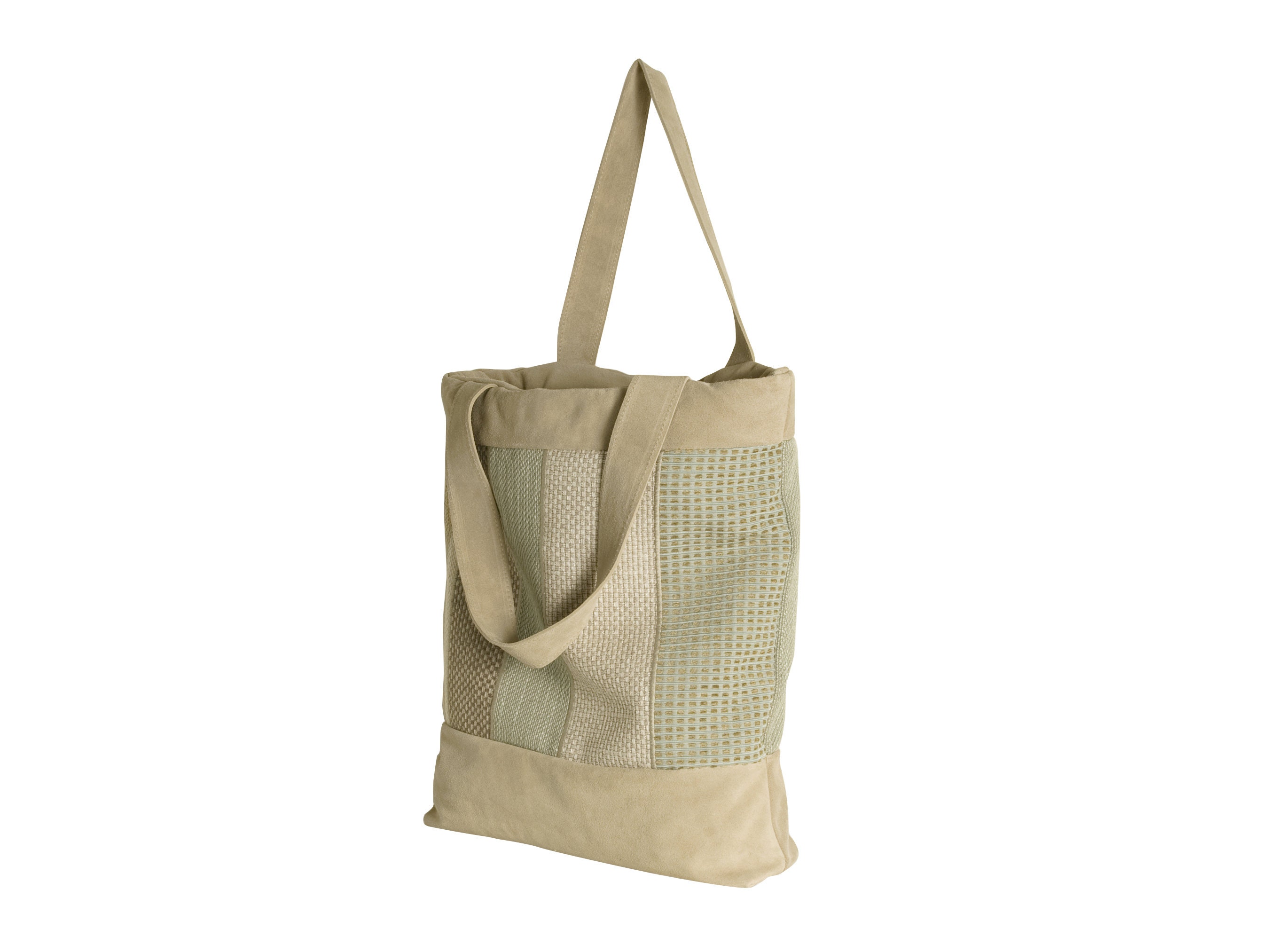 One of a Kind Beige Suede and Veraman & Light Brown Patchwork Bag Fall ...
