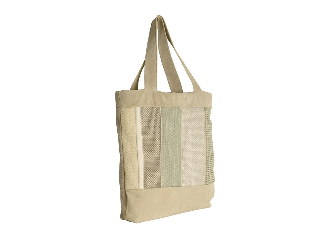 One of a Kind Beige Suede and Veraman & Light Brown Patchwork Bag Fall ...