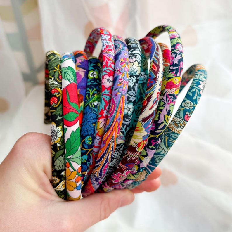 Liberty Print Thin Aliceband, Fabric Headband, Floral Printed Hairband ...