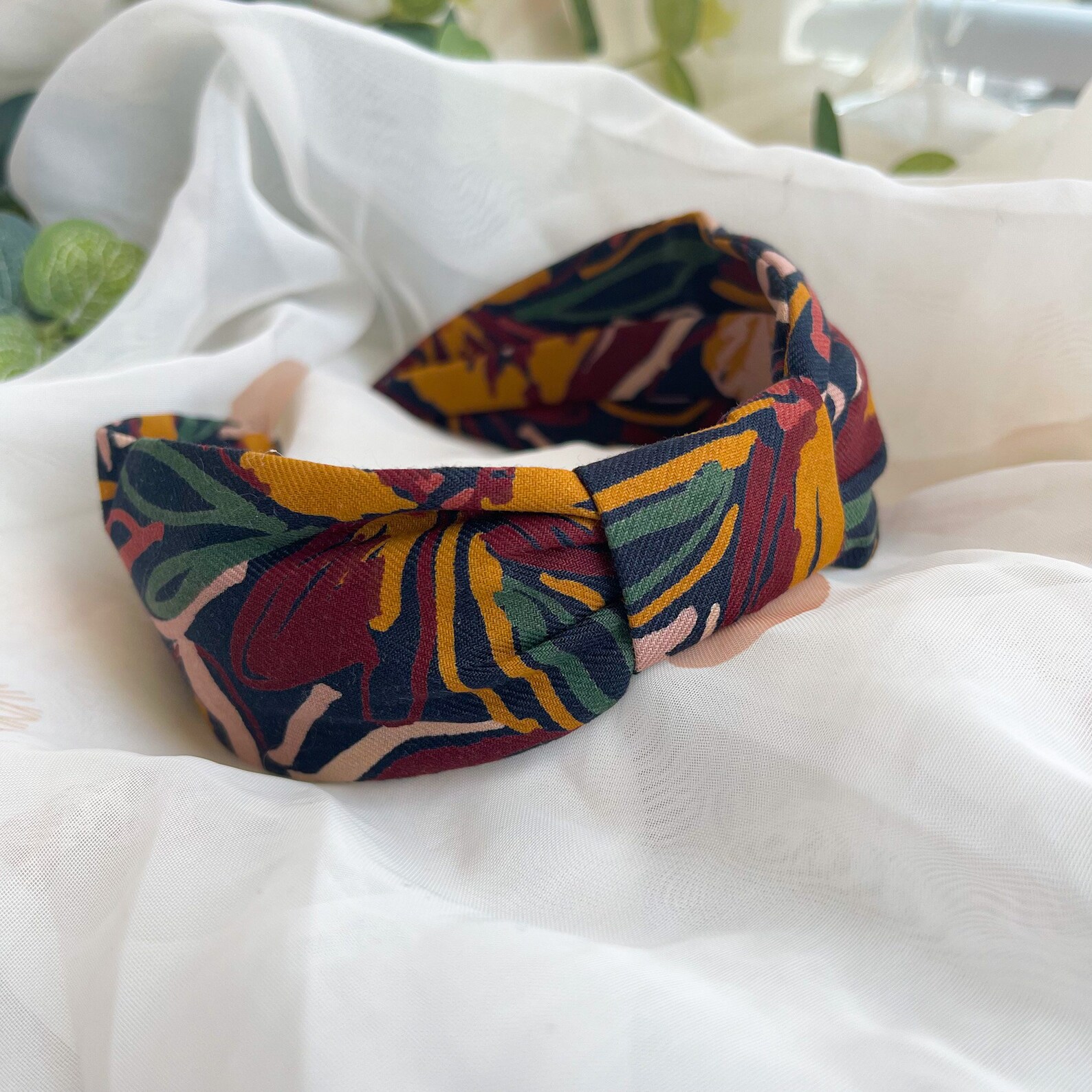 Flat Knot Headband | Wide Turban Bow Head Band, Flat Knot Hairband ...
