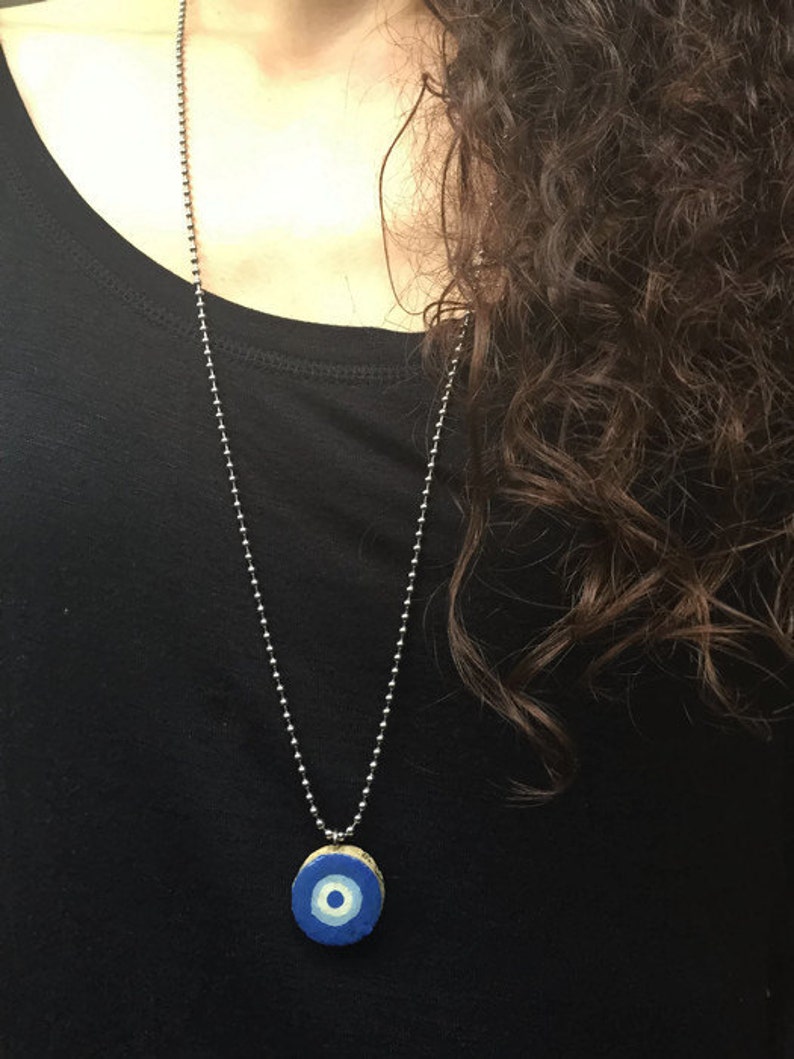 Evil Eye Charm Choker Greek Mati Wine Cork Necklace - Etsy
