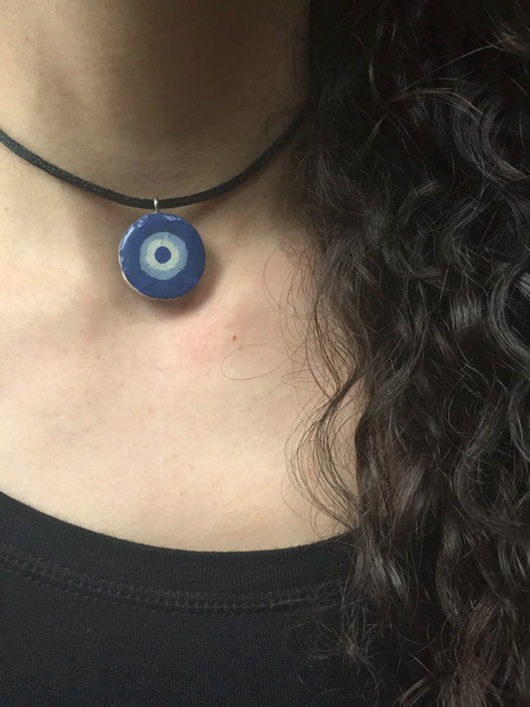 Evil Eye Charm Choker | Greek Mati Wine Cork Necklace - Etsy