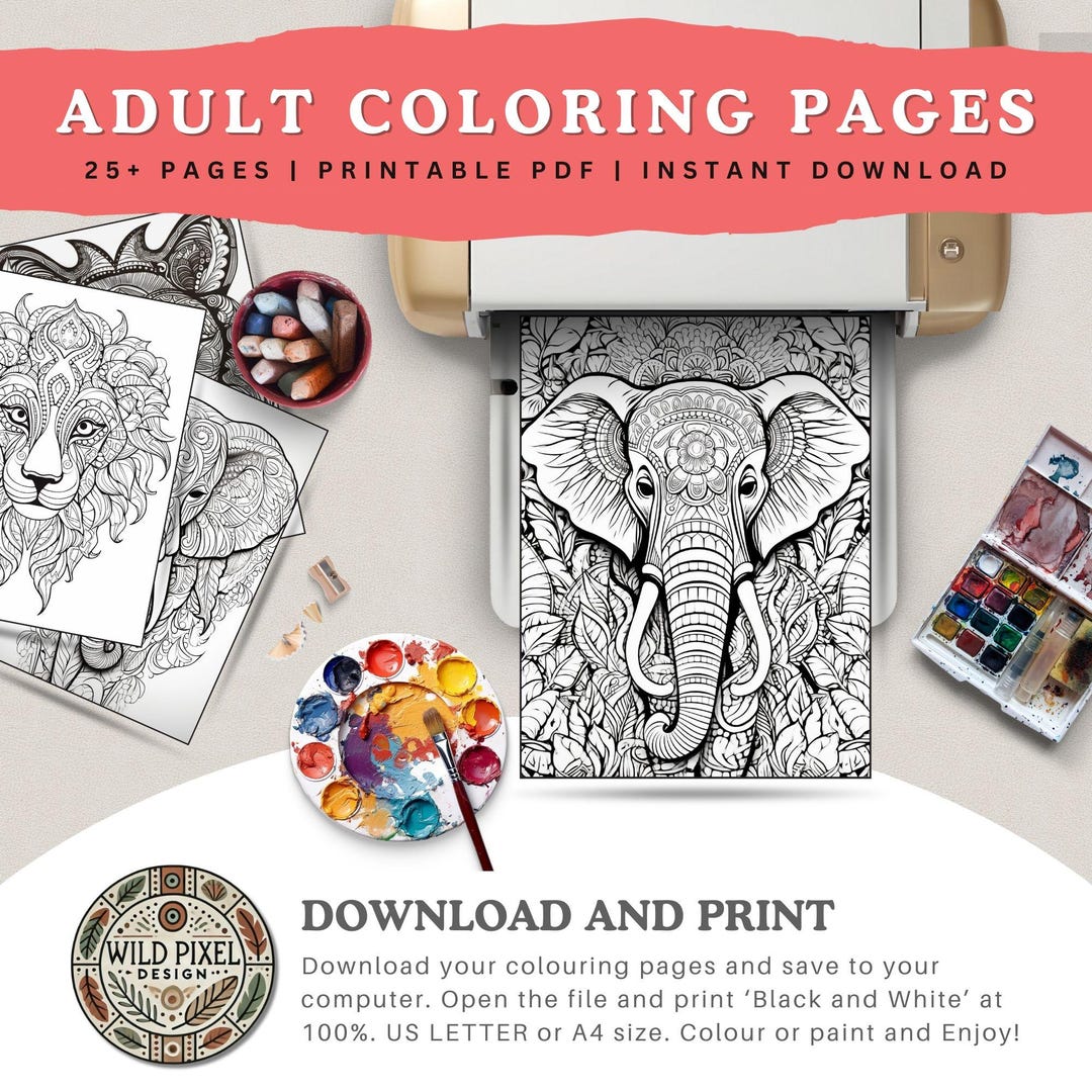 Adult Coloring Pages - Mandala Therapy - Stress Relief - Printable Art ...