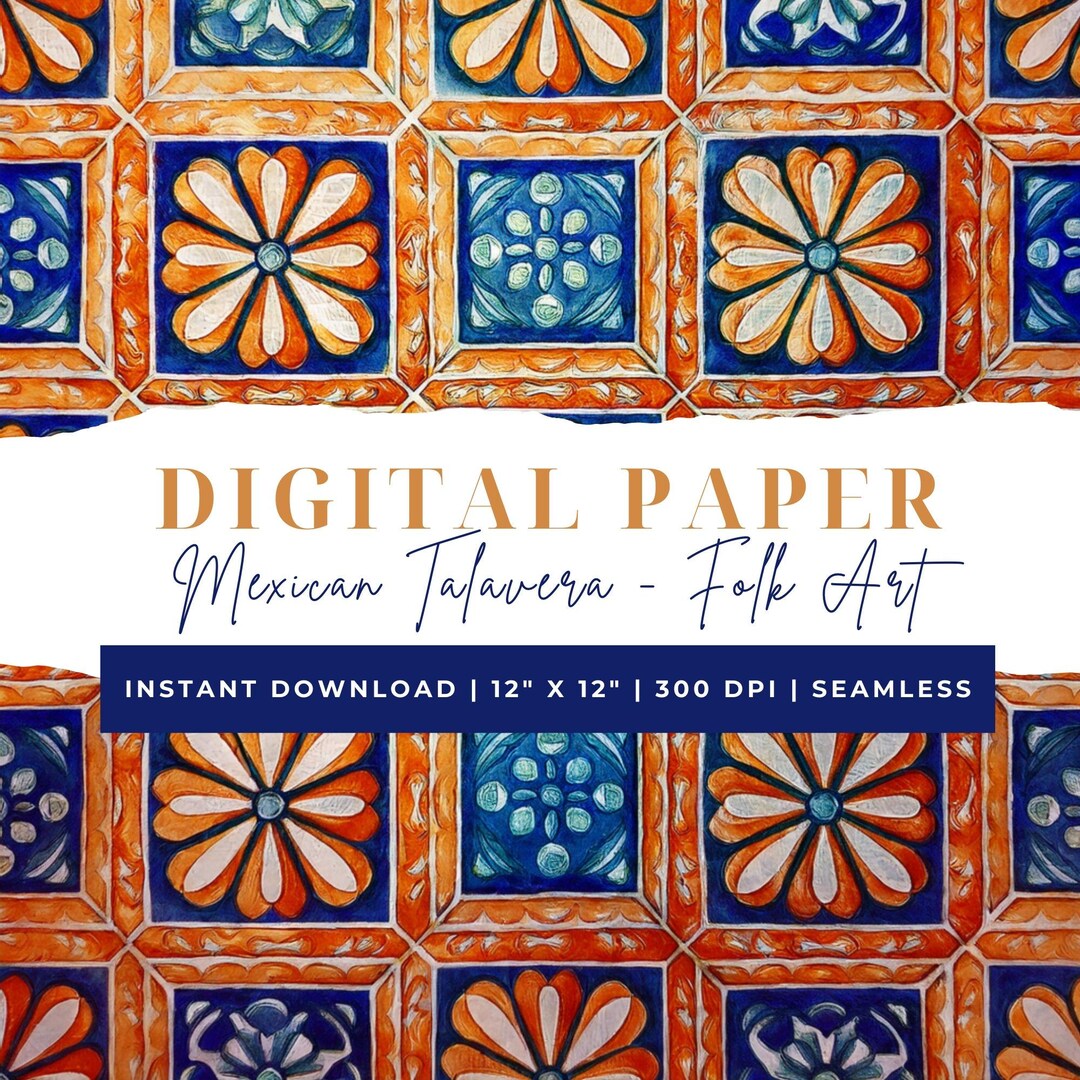 Mexican Talavera Tiles - Printable Paper - Seamless Pattern - Scrapbook ...