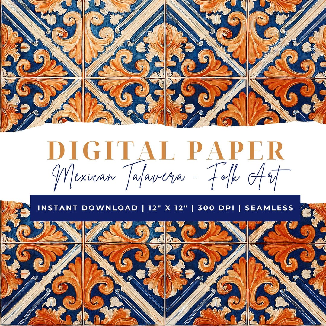 Mexican Talavera Tiles - Printable Paper - Seamless Pattern - Scrapbook ...
