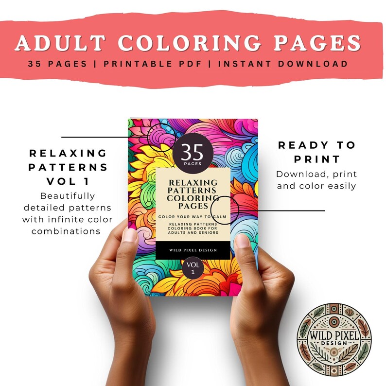 Adult Coloring Pages - Relaxing Patterns - Mindful Activity Pages | 35 ...