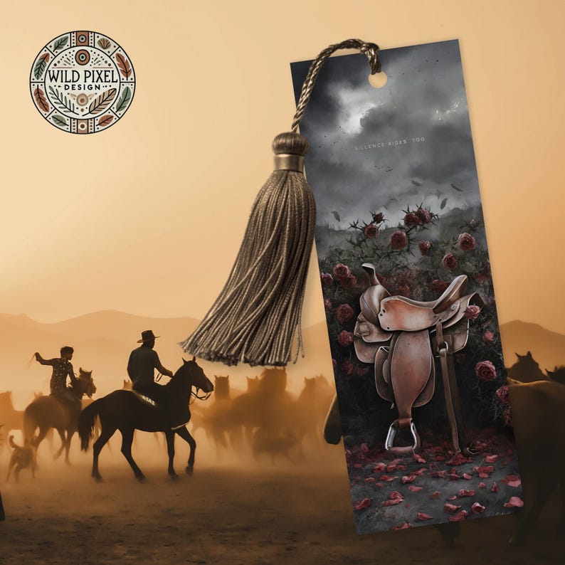 Gothic Cowboy Bookmarks Printable | Dark Western Rose Aesthetic | 2x6 ...