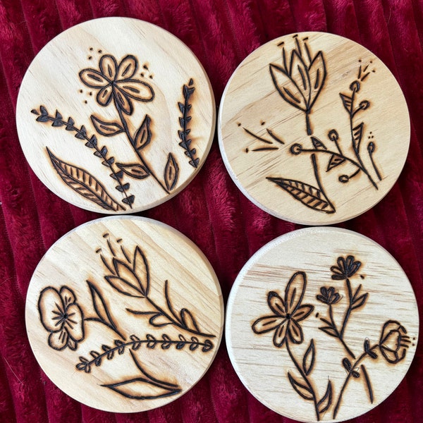 Wood Burned Coasters - Etsy