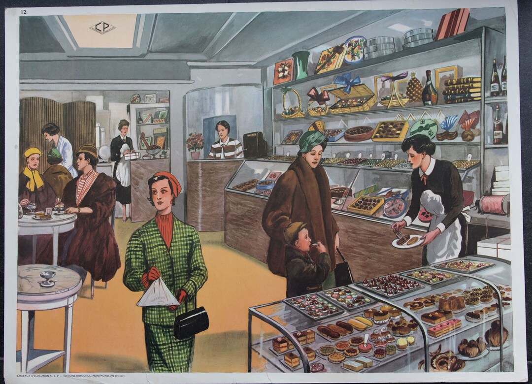 Vintage Two-sided Chart Pattiserie Chocolaterie Doctor School Chart - Etsy