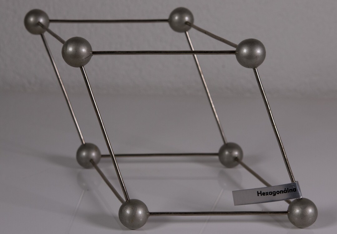 Vintage Molecular Atomic Structure Model of Hexagonal Crystal Family ...