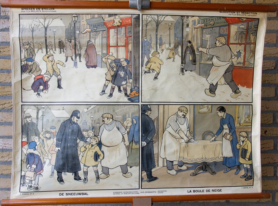 Vintage Pull Down Chart the Snowball School Chart - Etsy
